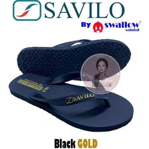 Jual Sandal Jepit Pria/Wanita Savilo Swallow Black Gold/Hitam - 10,5 - Kota Semarang - Gaby Shop ...