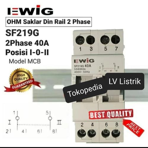 Jual COS model Mcb 2phase 40A Change over switch Ewig ohm saklar din ...