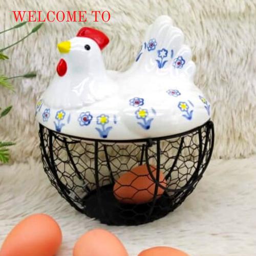 Jual KERANJANG TELUR KERAMIK TEMPAT TELUR MODEL AYAM EGG BASKET NK-3356 ...