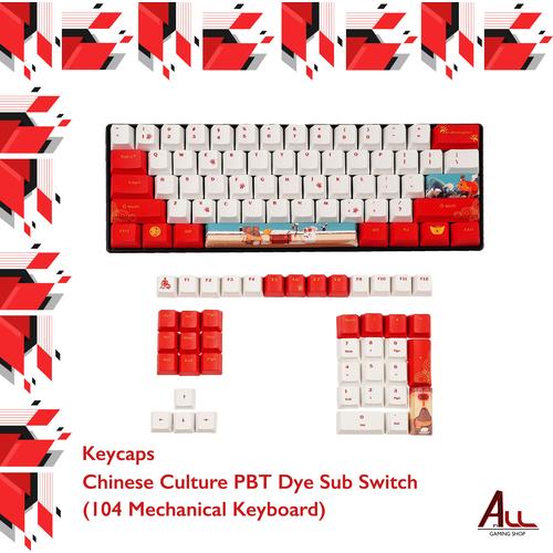 Jual Keycaps Chinese Culture PBT Dye Sub Switch 104 Mechanical Keyboard ...