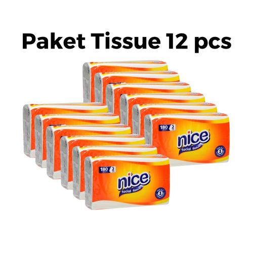 Jual Nice Tissue Kering Facial Tissue 180gr Daya Serap Tinggi - 12Pack ...