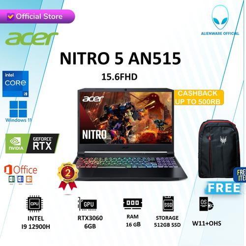 Promo ACER NITRO 5 AN515 I9 12900H 16GB 512SSD RTX3060 6GB W11+OHS 15 ...