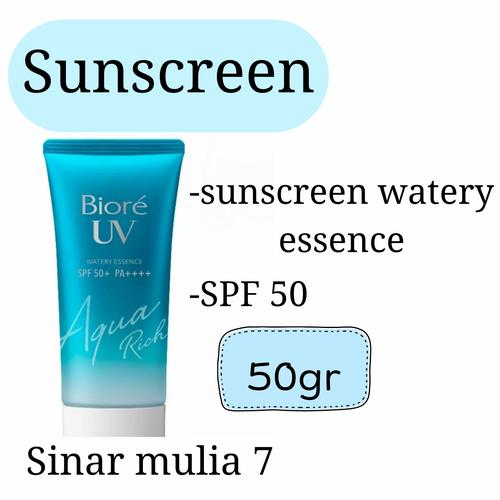 Promo biore uv aqua rich watery essence spf 50 - sunscreen - Kab ...