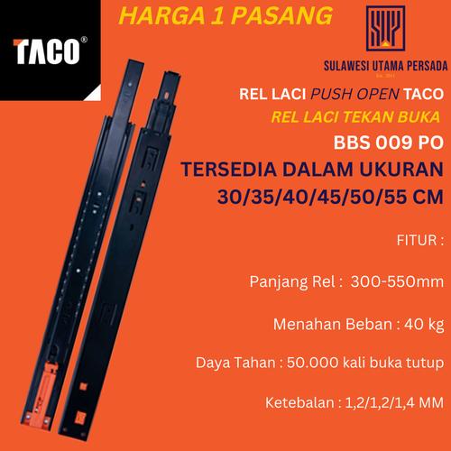 Jual Rel Laci Push Open TACO 45mm - 40cm Rel Laci Dobel Full Extension ...