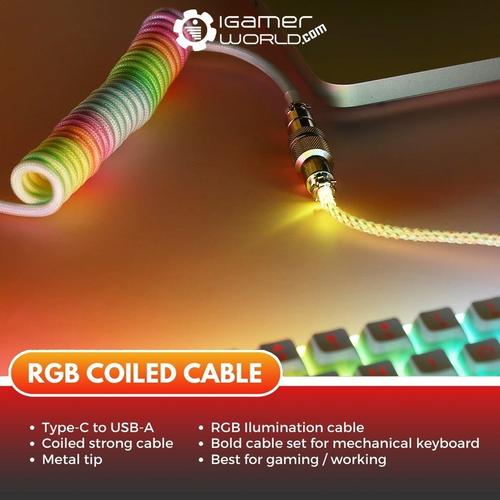 Jual Coiled Aviator Cable RGB Type-C for Mechanical Gaming Keyboard ...