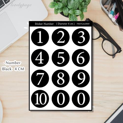 Jual STICKER NOMOR ANGKA LABEL BULAT BESAR NUMBER 1-100 KECIL ...