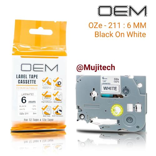 Jual OEM TAPE OZE 6MM untuk BROTHER PRINTER LABEL - Black On Yellow ...