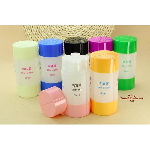 Promo Botol Kosong Tempat Sabun Shampo Krem Lotion 4 In 1 Travel ...
