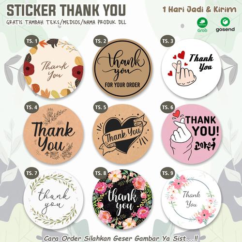 Jual cetak sticker thank you / stiker ucapan 1 hari jadi - 6 cm - Kota ...