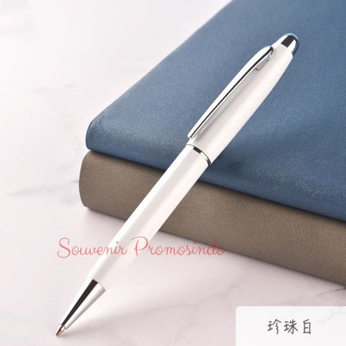 Jual Pen Metal BP 336 putih /Pen Besi Stainless / Custom Logo - polos ...
