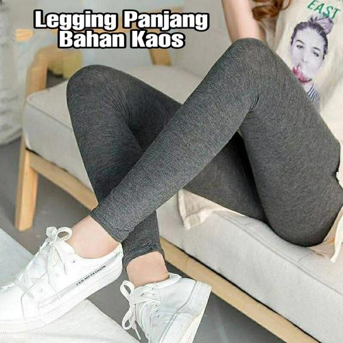 Promo Legging Panjang Wanita BB 40-90Kg Bahan Kaos - Hitam, Standar ...