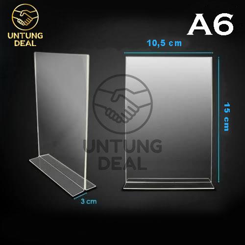 Jual Acrylic Tent Card Potrait A6 Tipe T / Standing Acrylic A6 - Kota ...