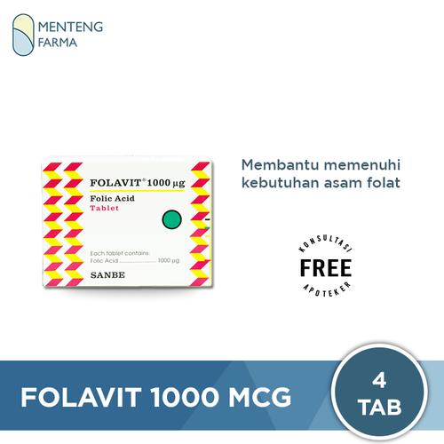 Jual Folavit 1000 Mcg Strip 4 Tablet - Suplemen Asam Folat Ibu Hamil ...