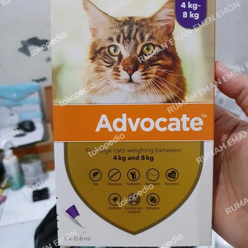 Jual ADVOCATE CAT LARGE BB 4 - 8 KG OBAT KUTU DAN CACING KUCING HARGA 1 ...