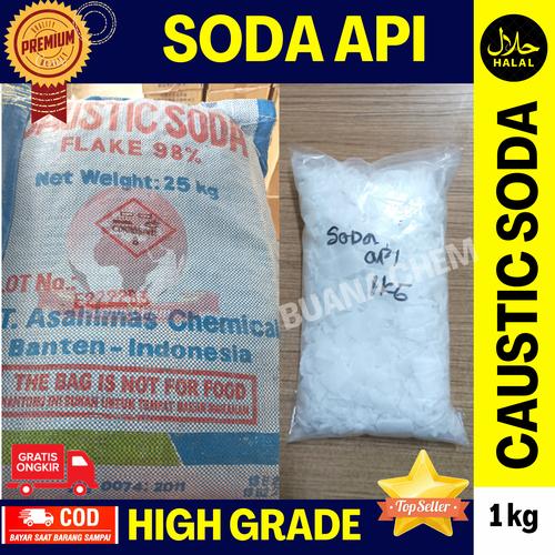 Jual Soda Api 1 kg / Caustic Soda Flakes / NaOH - Kota Bandung - BUANA CHEM | Tokopedia