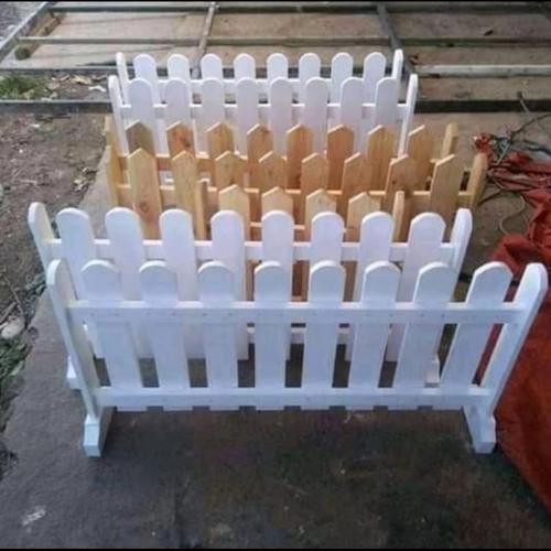 Jual pagar pembatas ruangan/pagar kayu jati Belanda Warna natural ...