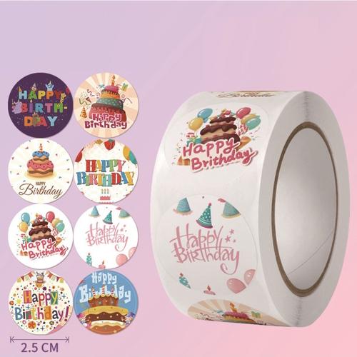 Jual Sticker Bulat Happy Birthday Ulang Tahun Stiker Kado Hampers ...