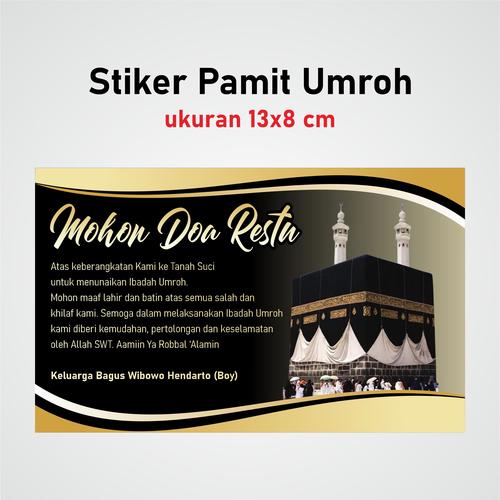 Jual Cetak Sticker - Minta Doa Restu Pamitan Umroh (untuk Nasi Box ...
