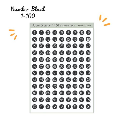 Jual STICKER NOMOR ANGKA LABEL BULAT BESAR NUMBER 1-100 KECIL - Black ...