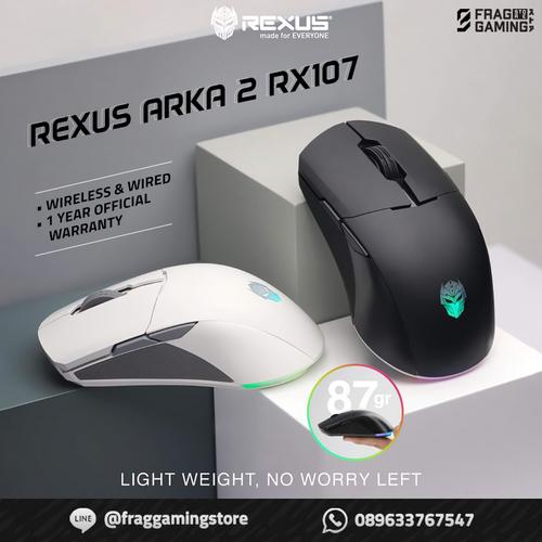 Jual Rexus Arka 2 / Arka II RX107 Wired Wireless Gaming Mouse Black ...