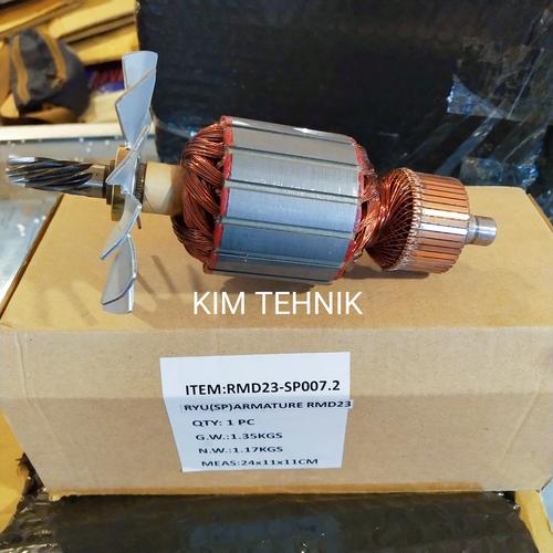 Jual ARMATURE / ANGKER RMD23 ORIGINAL RYU FOR MESIN BOR MAGNET 23MM ...