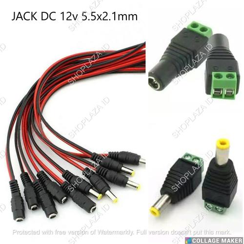 Jual KONEKTOR JACK DC 12V JEK DC LED STRIP CCTV MALE FEMALE KABEL 30CM ...