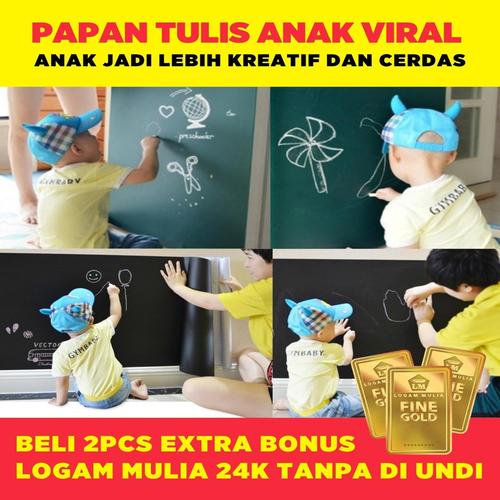 Jual Sticker Papan Tulis Dinding Hitam Putih & Hijau Ukuran 45x200 CM ...