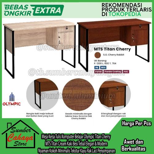Jual Meja Kerja Tulis Komputer Belajar Olympic Besi MTS Titan Cherry ...