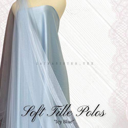 Jual Kain Soft Tile Tulle Halus Polos Warna Biru Muda Baby Icy Blue ...