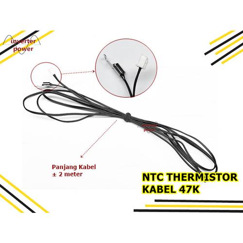 Jual NTC Thermistor temperature sensor 47K 1% NTC 3950 Fixed Mounting ...
