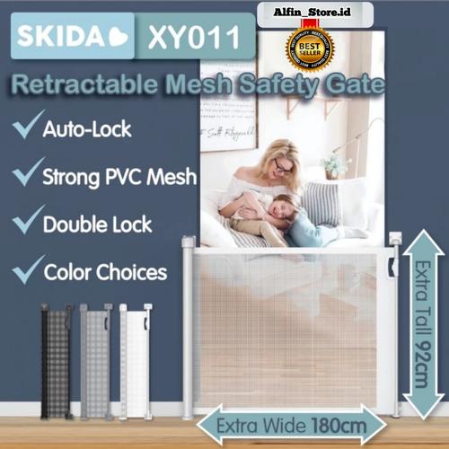 Jual Pengaman Anak Xy011 Skida Retractable Mesh Safety Gate Baby Pet ...