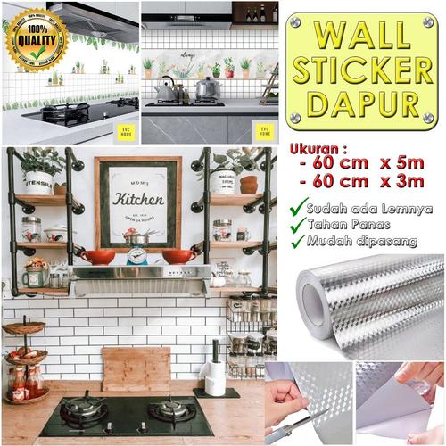 Jual Wall Sticker Dapur Anti Minyak / Anti Api Alumunium Foil Cantik ...