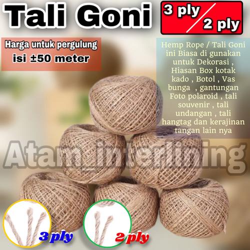 Jual Tali Goni Rami Vintage 3 ply | Tali Polaroid | Hemp Rope 3ply Roll ...