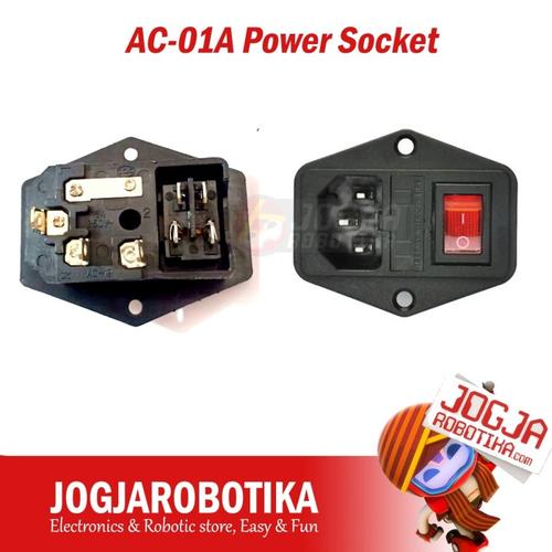 Jual AC-01 AC-01A Power Socket + Saklar + Tempat Fuse Sekring 220V 250V ...