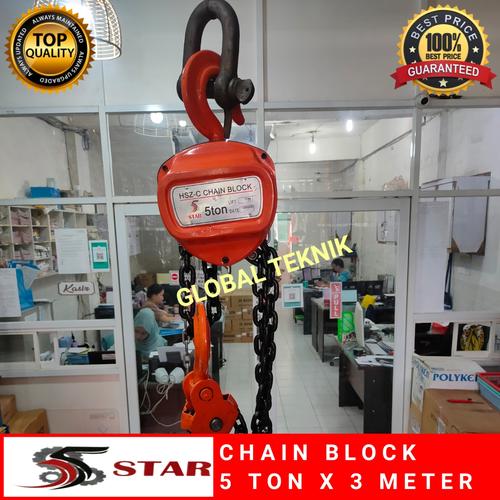 Jual Takel manual 5 ton 3 meter Kerekan 5Tx3M Katrol derek Hoist Lift ...