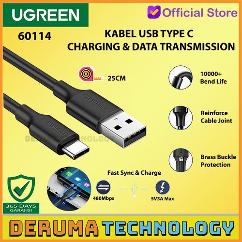 Jual UGREEN Cable USB Type C Kabel Cas Charger Kabel Pendek Powerbank ...