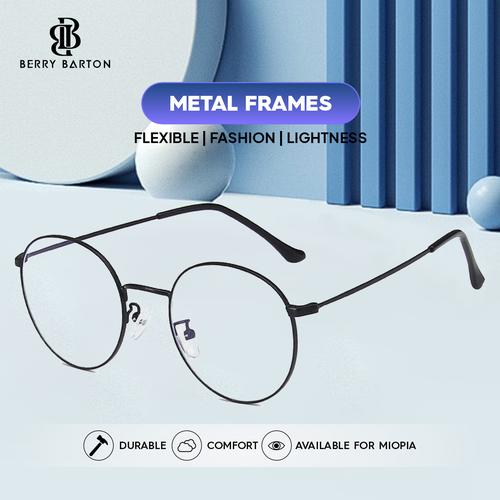 Promo Kacamata Frame Bulat Metal Lensa Anti Radiasi Blueray Berrybarton ...