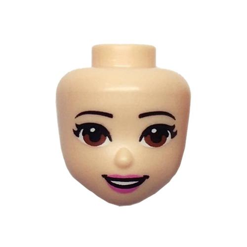 Jual Lego Head Friends with Brown Eyes, Dark Pink Lips and Open Mouth ...