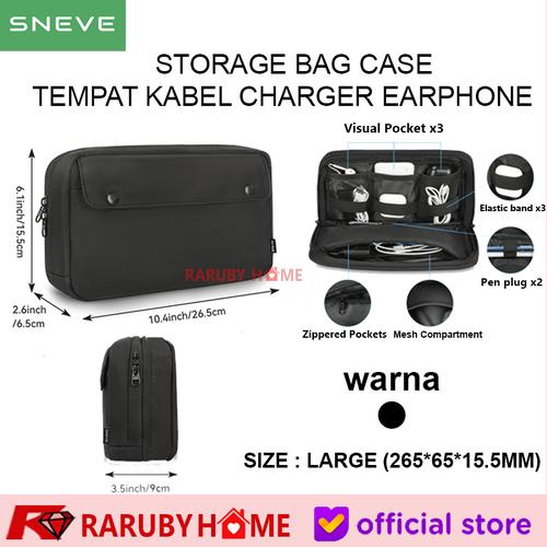 Jual SNEVE Pouch Storage Case Travel Tas Organizer Kabel Charger ...