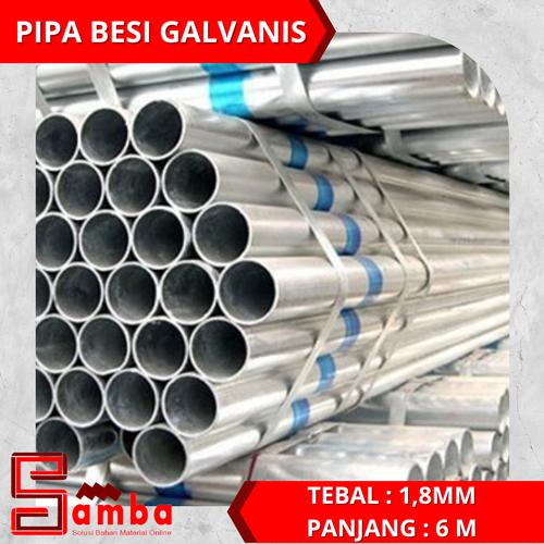 Jual PIPA BESI GALVANIS TEBAL 1,8 MM PANJANG 6 METER - 1/2 inch - Kota Tangerang Selatan - SAMBA ...
