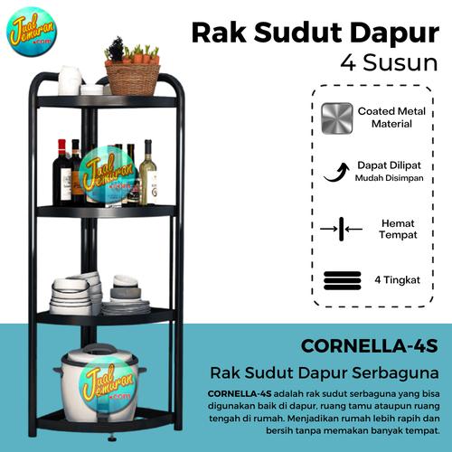 Jual Rak Sudut Susun Besi Serbaguna 4 Susun Rak Dapur & Ruang Tamu ...