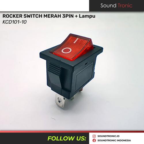 Jual Saklar Power Switch Tombol ON OFF Mini Rocker 3pin LAMPU RED ...