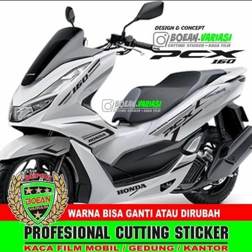 Jual Cutting sticker honda pcx 160 pcx 150 putih striping pcx putih ...