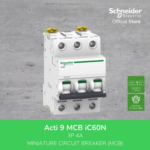 Promo Schneider Electric Acti 9 MCB iC60N - Kurva C - 3P 4A - A9F74304 - Jakarta Pusat ...