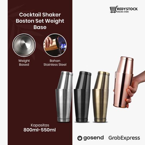 Jual Boston Cocktail shaker stainless sus-304 800ml/550ml set weight ...