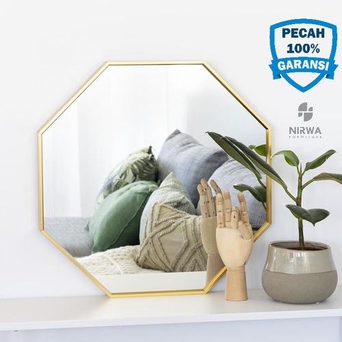Jual cermin persegi besi 60 cm /cermin persegi 8 / kaca persegi besi ...