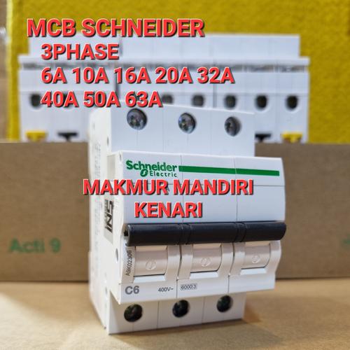 Jual MCB SCHNEIDER 3P 3PHASE 6A 10A 16A 20A 32A 40A 50A 63A AMP ORIGINAL - 63A - Jakarta Pusat ...