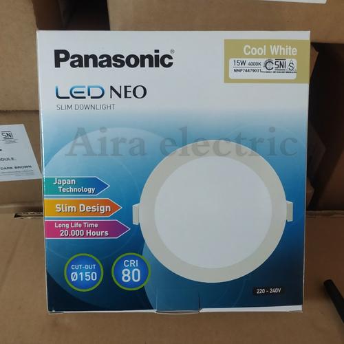 Jual Lampu PANEL LED / slim downlight LED NEO panasonic bulat 15 watt ...