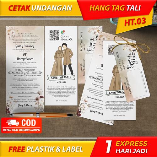 Jual CETAK UNDANGAN PERNIKAHAN HANGTAG HANG TAG TALI RAMI AESTHETIC ...