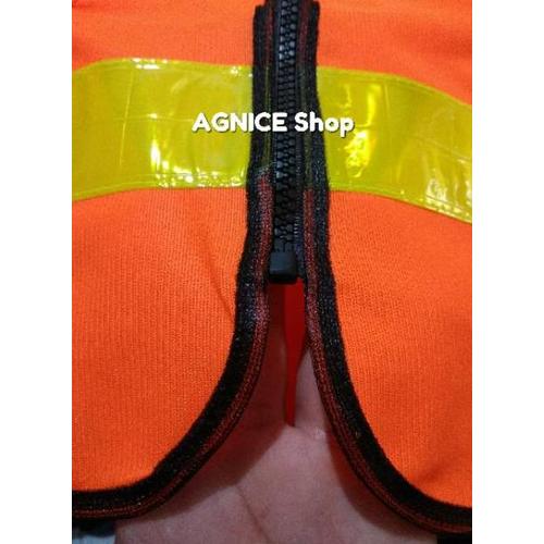 Jual Rompi Safety Polyester Tebal ORANGE 2 Kantong dan Zipper Scotlight ...